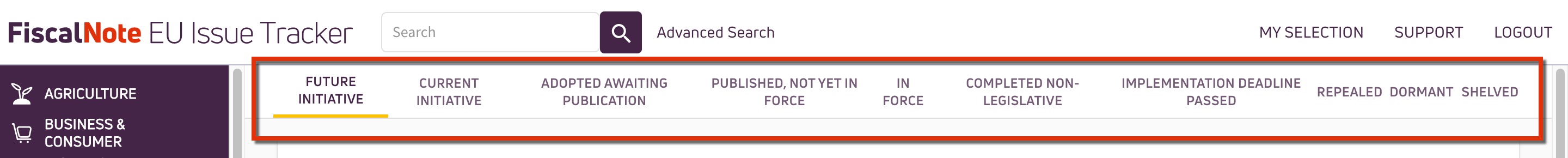 Dossier Status Definitions – EU Issue Tracker